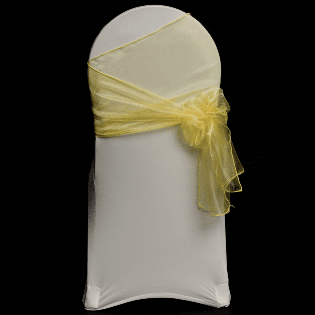 Lemon Organza Chair Cover Sash 35cm – IMA Trading Ltd
