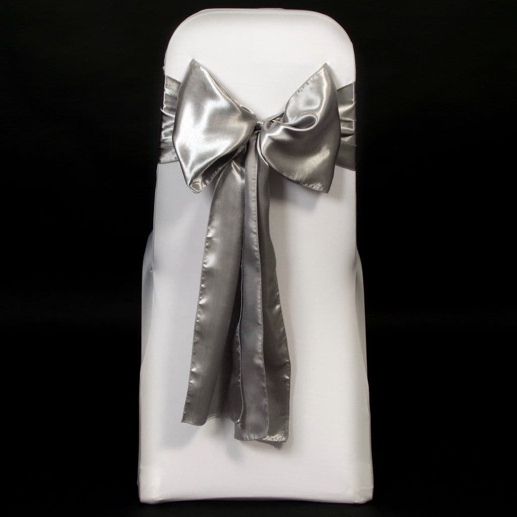 Stunning Silver Satin Sash for Chairs | IMA Trading – IMA Trading Ltd