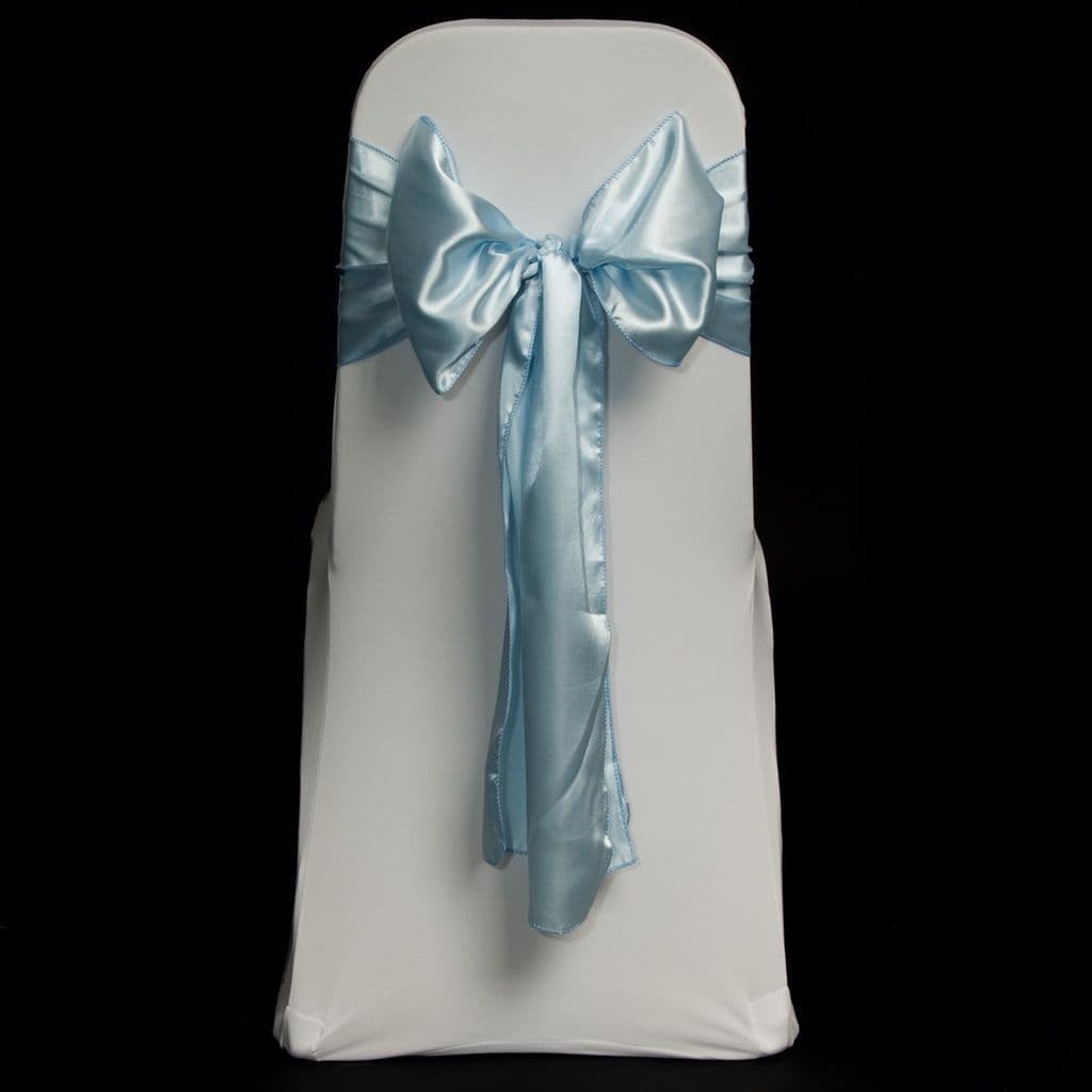 Sky Blue Satin Sash for Wedding Chairs | IMA Trading – IMA Trading Ltd